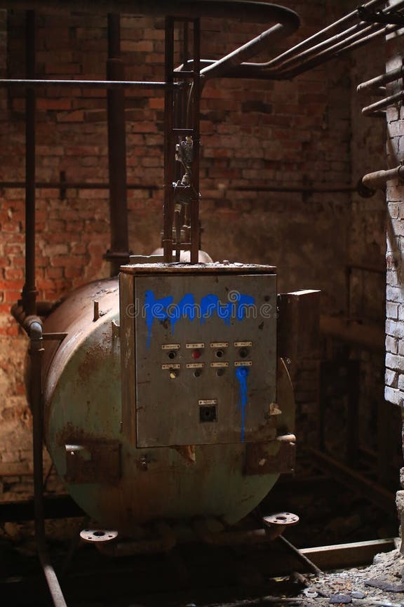Rusted Control Panel with the German Word Kaput (broken) Sprayed in ...