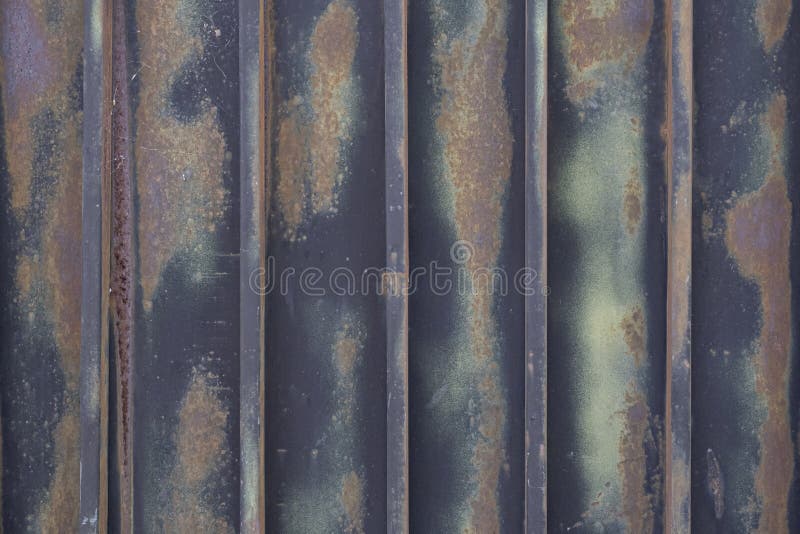 Rusted Copper Corrugated Panel with Green and Black Stains Background ...