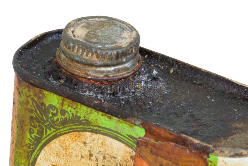 Rusted Corroded Top and Lid of Metal Can Isolated Stock Image - Image ...