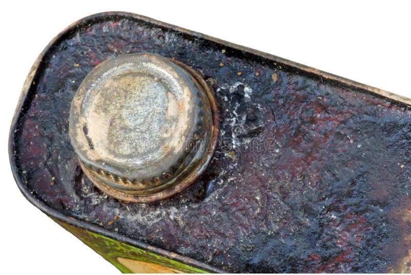Rusted Corroded Top and Lid of Metal Can Isolated Stock Image - Image ...