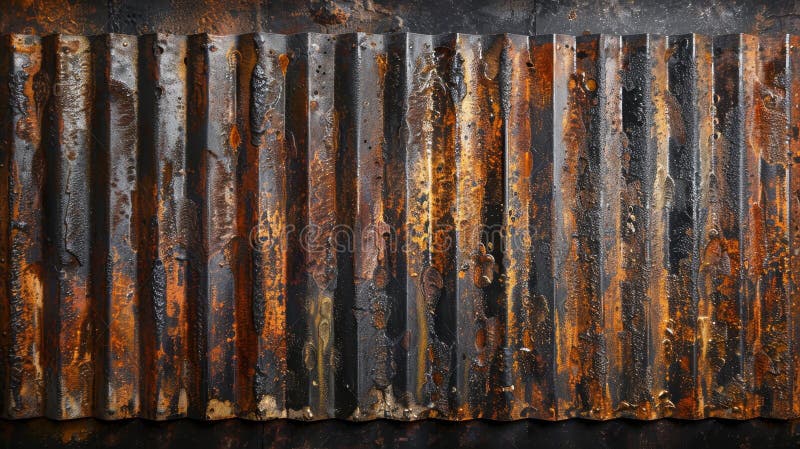 Rusted Corrugated Metal Panel Stock Image - Image of antique, macro ...