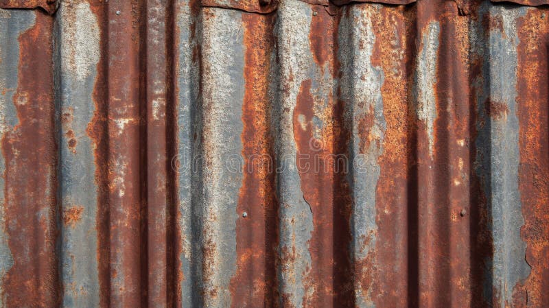Rusted Corrugated Metal Sheet with Uneven Texture Stock Illustration ...