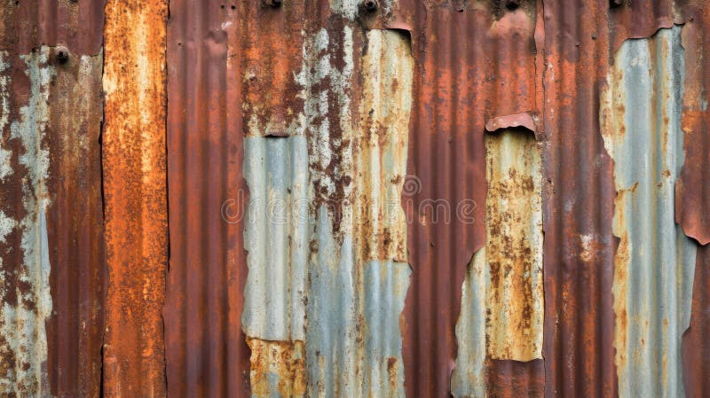 Rusted Corrugated Metal Sheet Wall Texture Stock Illustration ...