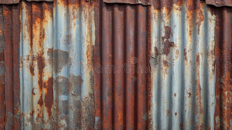 Rusted Corrugated Metal Sheet with Weathered Texture Stock Illustration ...