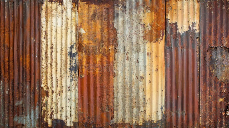 Rusted and Faded Corrugated Metal Panels Stock Illustration ...