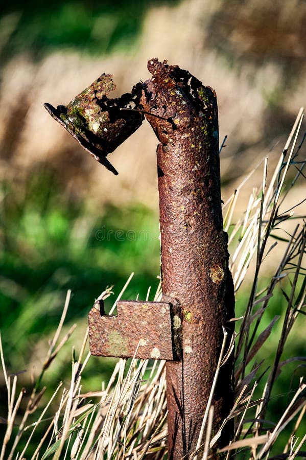 Rusted fence post stock image. Image of gate, fence, agriculture - 63485531