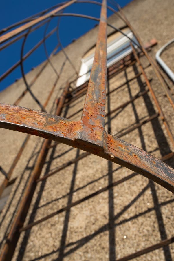 Old fire escape stock image. Image of evacuation, abstract - 262476193