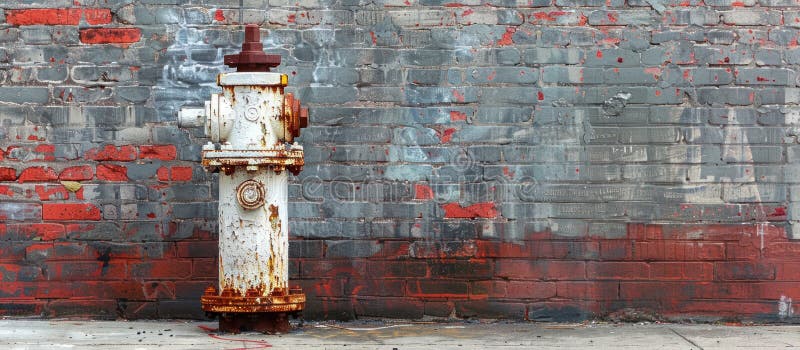 Rusted Fire Hydrant Against Brick Wall Stock Photo - Image of street ...