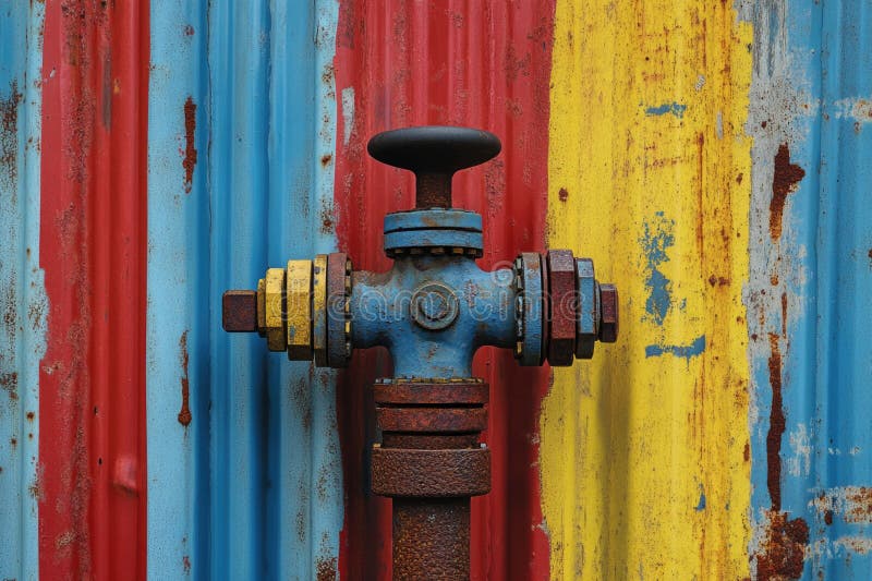 Rusted Fire Hydrant Corrugated Wall Stock Photo - Image of maintenance ...