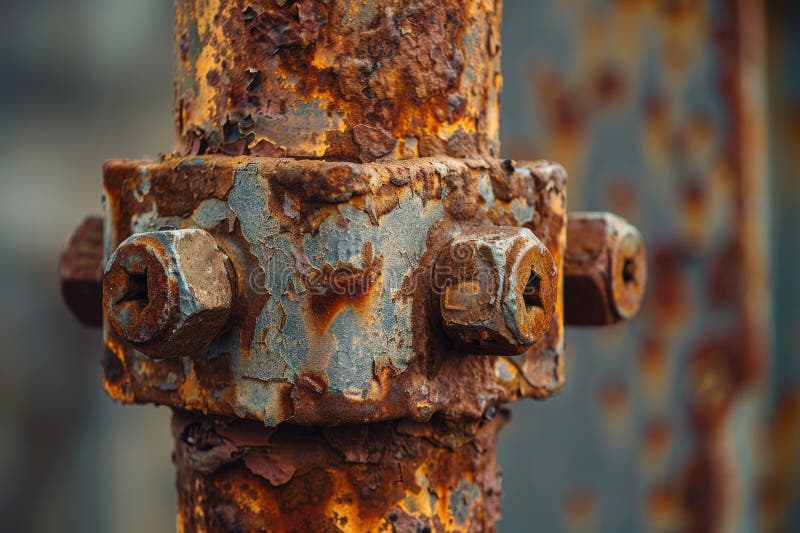 A Rusted Fire Hydrant on a Rusty Pole. Ideal for Industrial and Urban ...