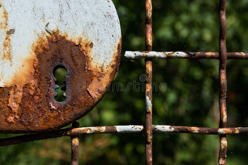 Rusted Garden Lock Metal Texture Background Abstract Security Stock ...