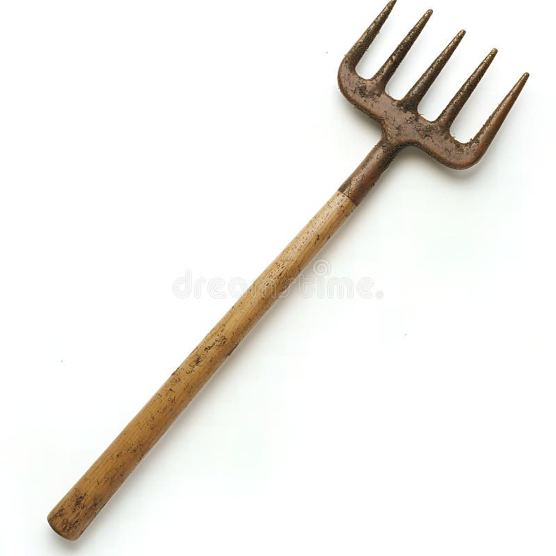 A Rusted Garden Tool with a Wooden Handle Stock Illustration ...