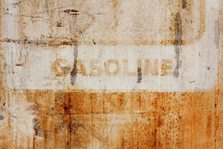 Rusted gasoline sign. stock image. Image of gasoline - 35034295