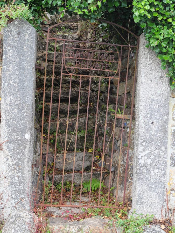 Rusted Gate with Steps To a Private Garden in Mousehole Cornwall ...