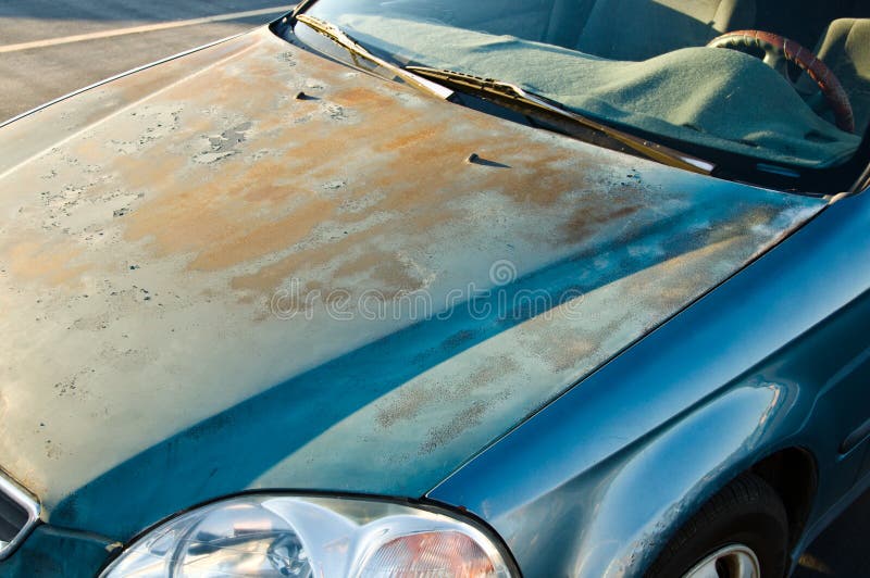 Hood from Rust and Corrosion Stock Image - Image of auto, paint: 246999747