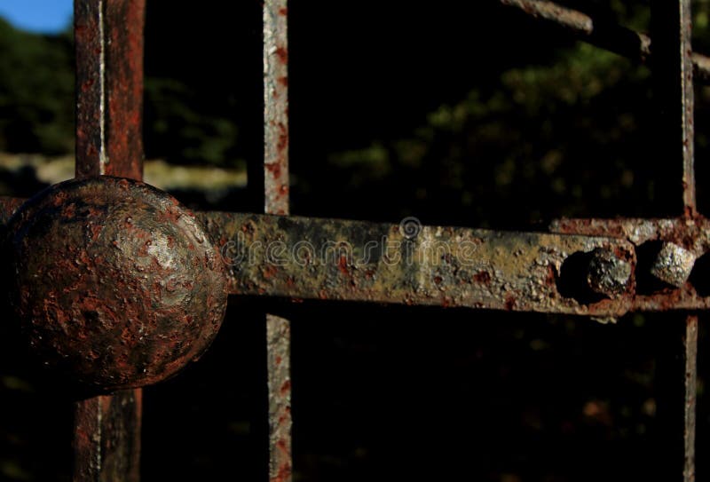 Rusted Iron Gate stock image. Image of gate, beech, faces - 47426121