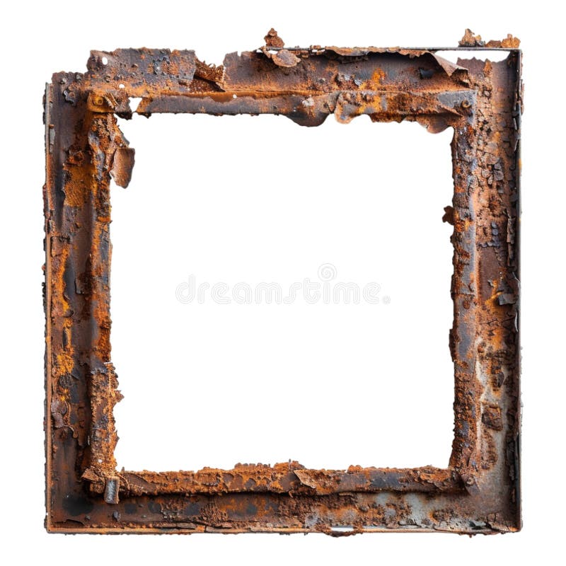Rusted Iron Square Frame on Transparent Background - Ai Generated Stock ...