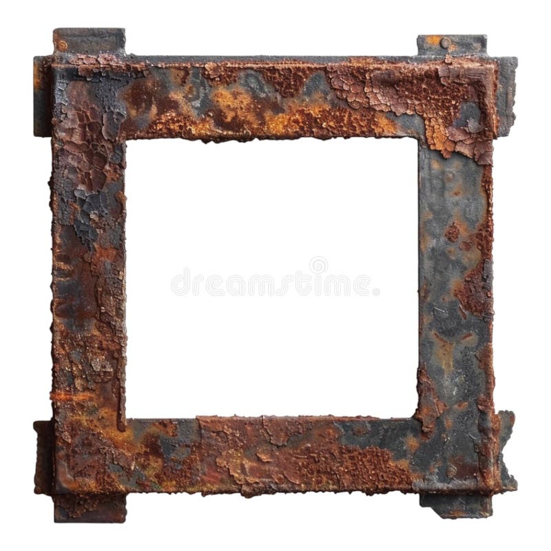 Rusted Iron Square Frame on Transparent Background - Ai Generated Stock ...