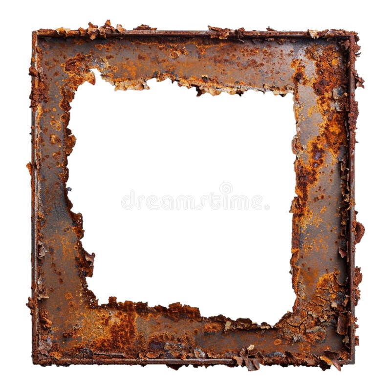 Rusted Iron Square Frame on Transparent Background - Ai Generated Stock ...