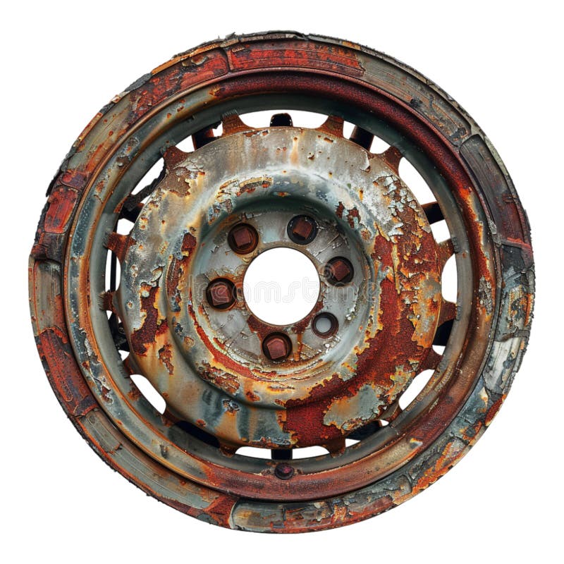 Rusted Iron Wheel Car on Transparent Background - Ai Generated Stock ...