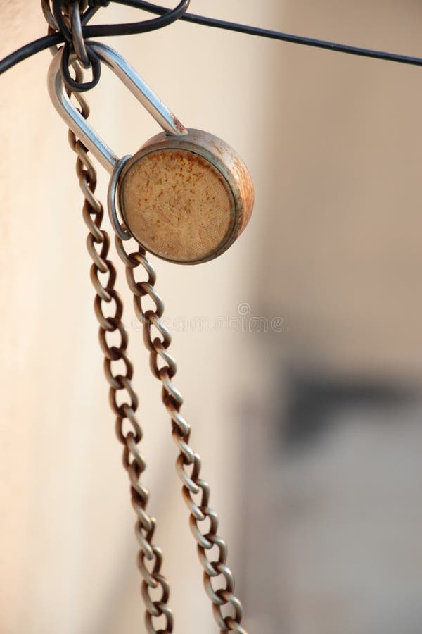 Rusted lock and chain stock image. Image of chain, link - 48771111