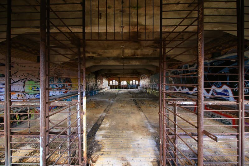 Rusted Metal Bars in an Abandoned Slaughterhouse Editorial Photography ...