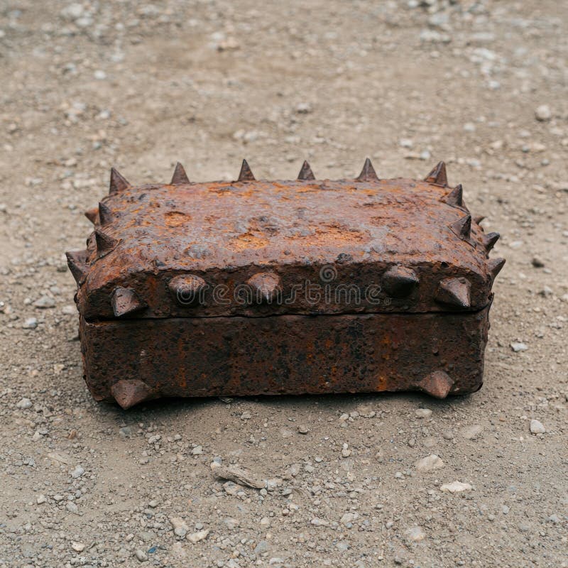 Rusted Metal Box with Spikes Stock Illustration - Illustration of ...