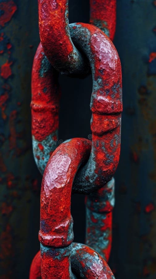 Rusted Metal Chain Hanging from Side of Building Stock Illustration ...