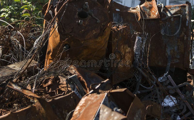 Rusted metal from fire stock photo. Image of barn, black - 104630008