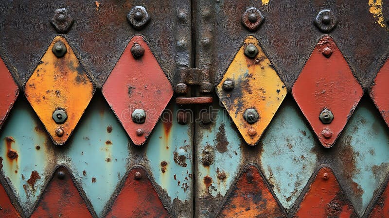 Rusted Metal Gate Diamond Pattern Design Stock Photos - Free & Royalty ...