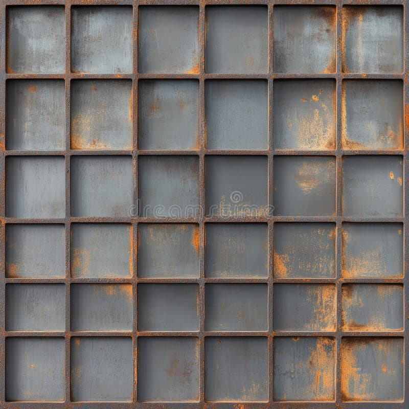 Rusted Metal Grid Background Texture Stock Image - Image of pattern ...