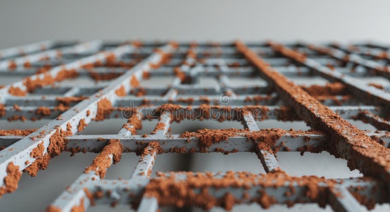 Rusted Metal Grid Showing Extensive Corrosion Damage Stock Image ...