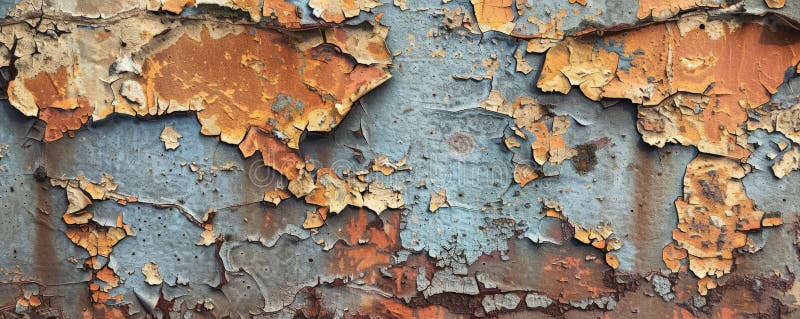 Rusted Metal with Layers of Peeling Paint, Showcasing the Gritty and ...