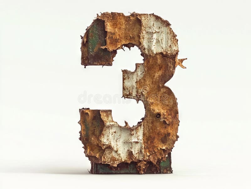 Rusted Metal Number 3 White Background Stock Photos - Free & Royalty ...