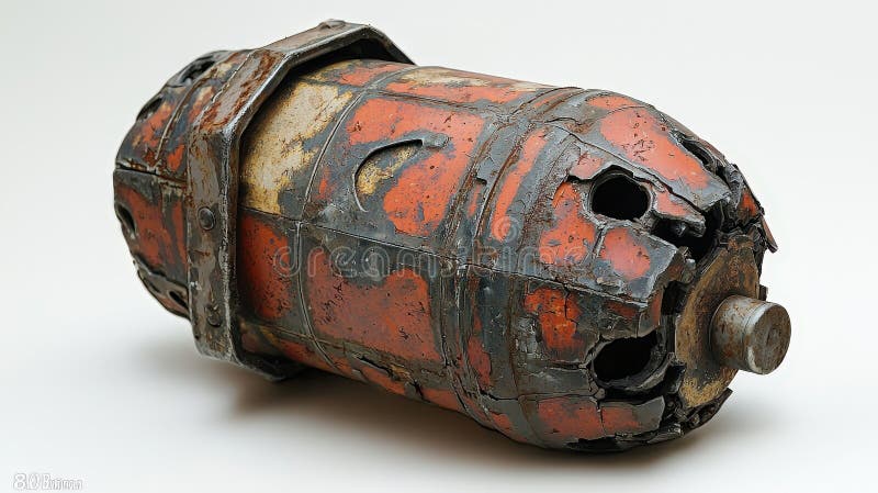 Rusted Metal Object Placed on a White Surface Showcasing Texture and ...