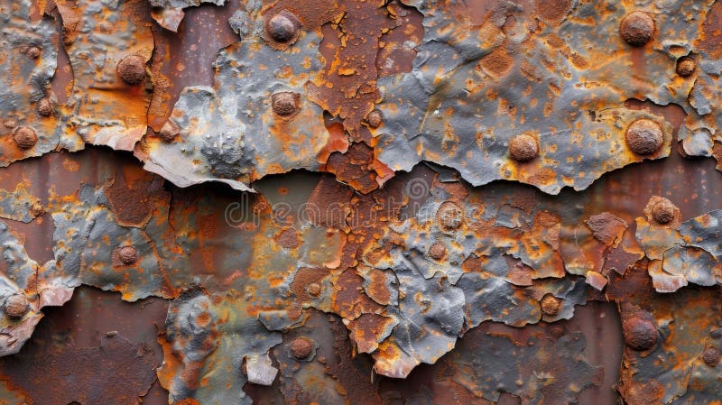 A Rusted Metal Panel with Deep Grooves and Pitted Texture Its Onceshiny ...