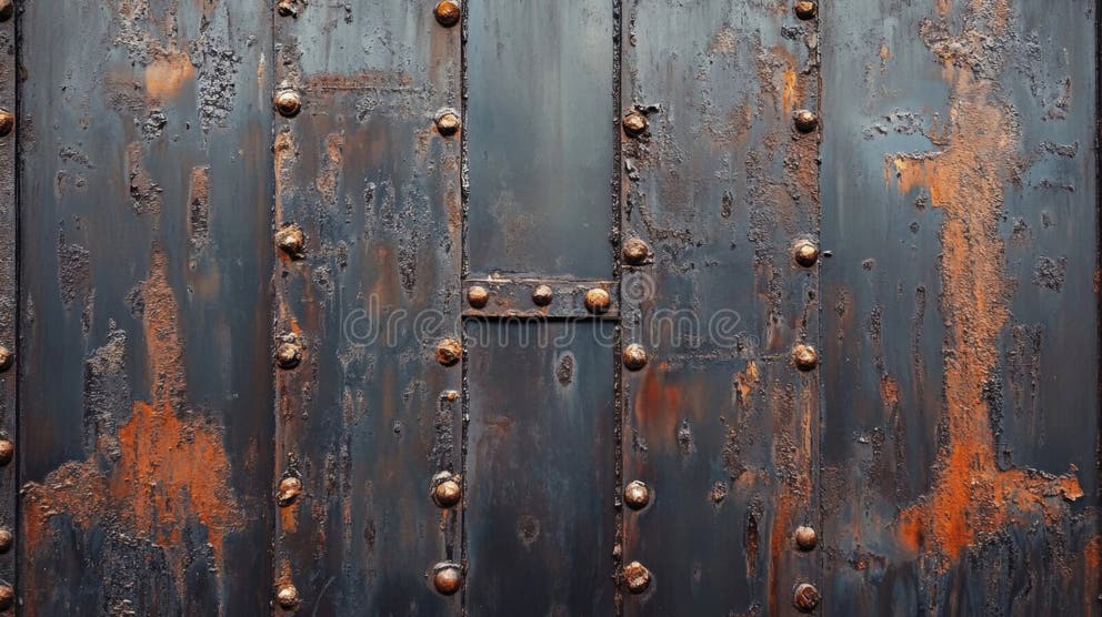 Rusted Metal Panel with Rivets Stock Illustration - Illustration of ...