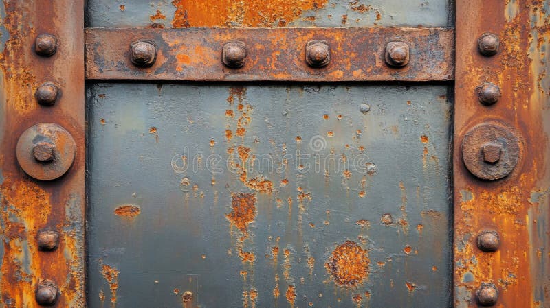 Rusted Metal Panel with Rivets and Bolts Stock Illustration ...