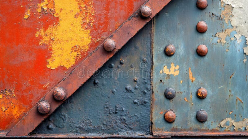 Rusted Metal Panels with Peeling Paint and Rivets Stock Illustration ...