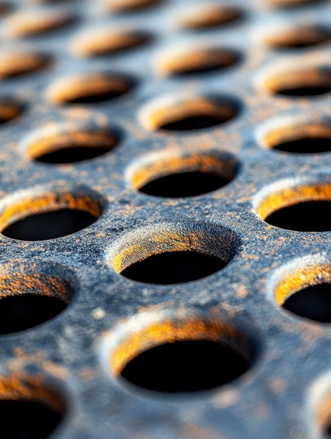 Rusted Metal Perforated Plate Closeup of a Rusty Metal Surface with a ...