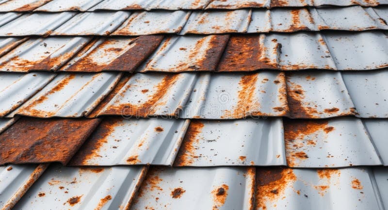 Rusted Metal Roof Shingles Weathered Texture Stock Photos - Free ...