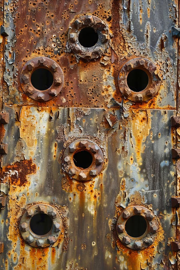 A Rusted Metal Structure with Holes in it Stock Image - Image of ...