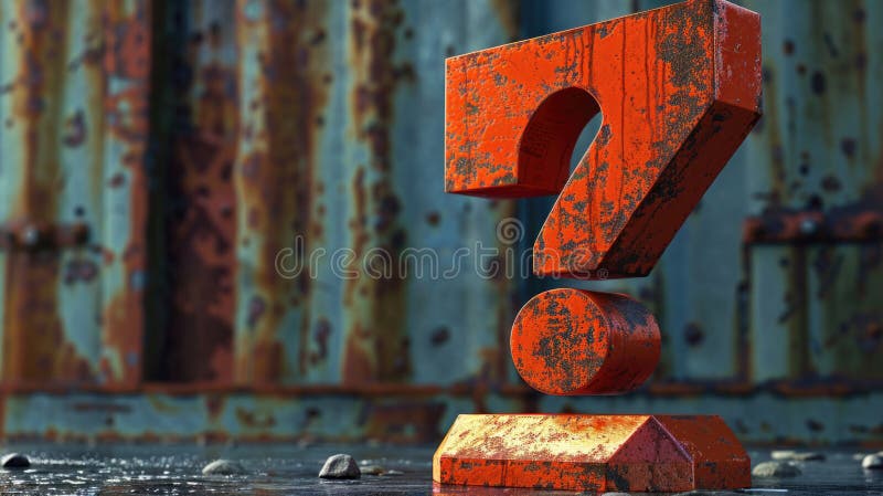 A Rusted Metal Structure with a Question Mark Symbol. Suitable for ...