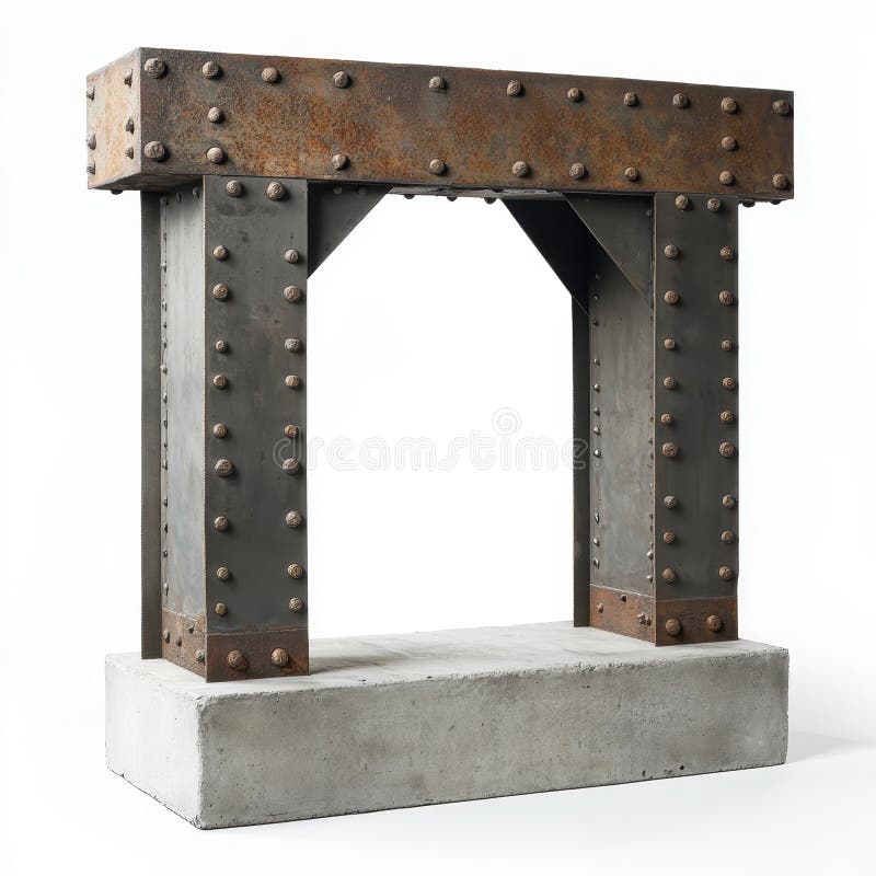 A Rusted Metal Structure with Rivets, Resembling an Industrial Support ...