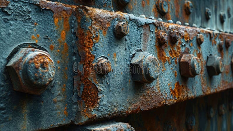 Rusted Metal Surface with Rivets and Knobs Stock Image - Image of ...