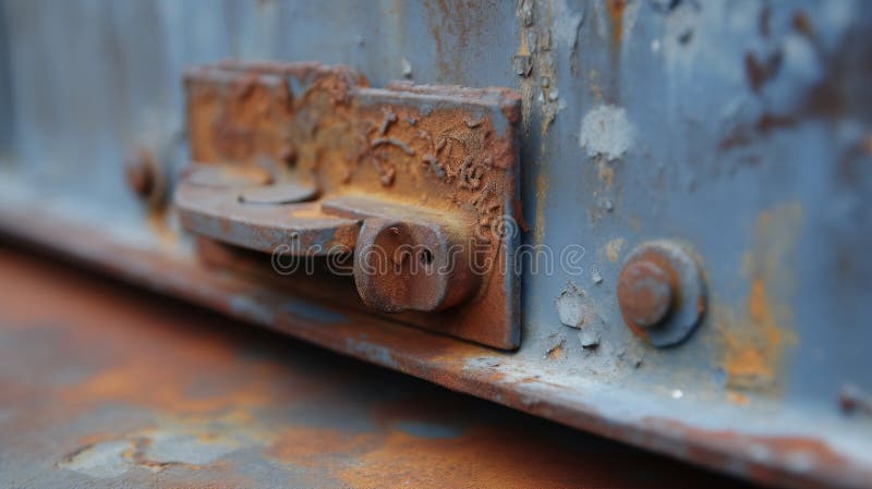 A Rusted Metal Surface with a Rusted Metal Handle and Two Knobs on the ...
