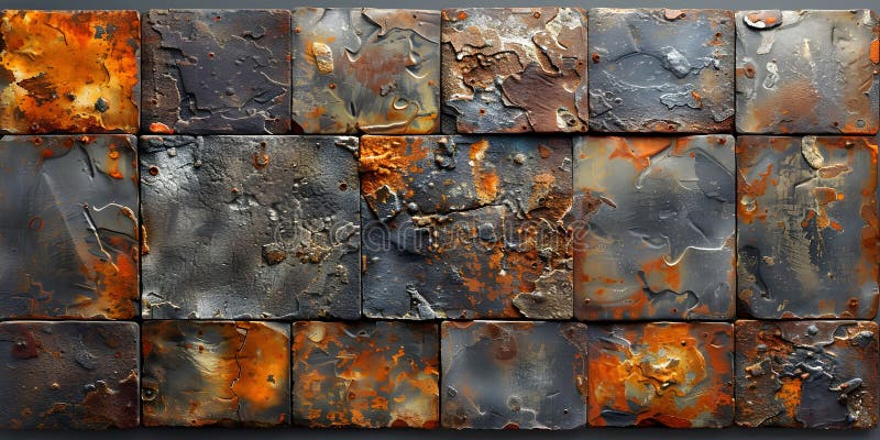 Rusted Metal Texture: Relief Patterns and Grey Tones Stock Illustration ...
