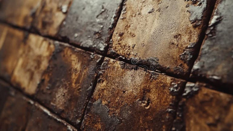 Rusted Metal Tiles Form a Textured Wall Surface Stock Illustration ...