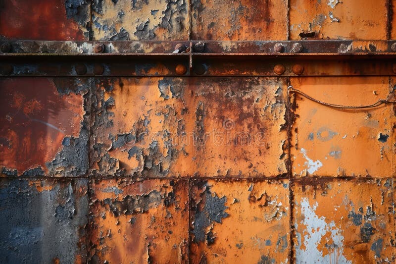 A Rusted Metal Wall with a Metal Bar Stock Illustration - Illustration ...