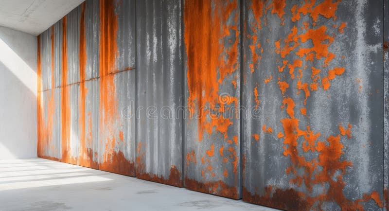 Rusted Metal Wall Orange Grey Patina Stock Photos - Free & Royalty-Free ...